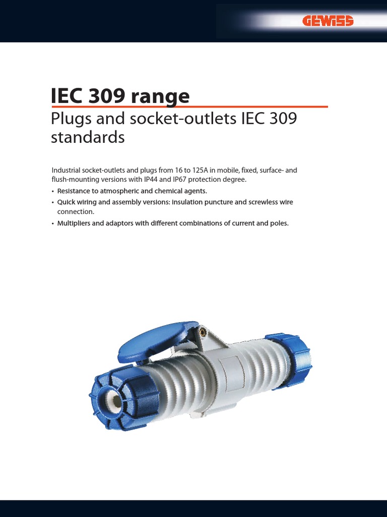 Gewiss - Iec 309 Range Plug & Socket 1 | PDF | Ac Power Plugs And ...