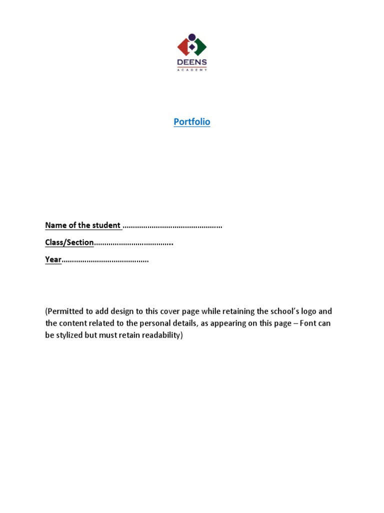 Sample Portfolio Format | PDF | Cognition