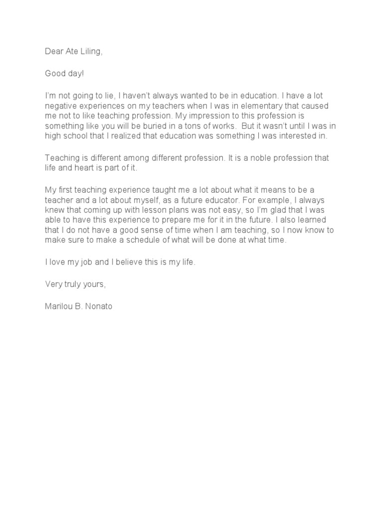 Dear Ate Liling | PDF | Career & Growth | Self-Improvement