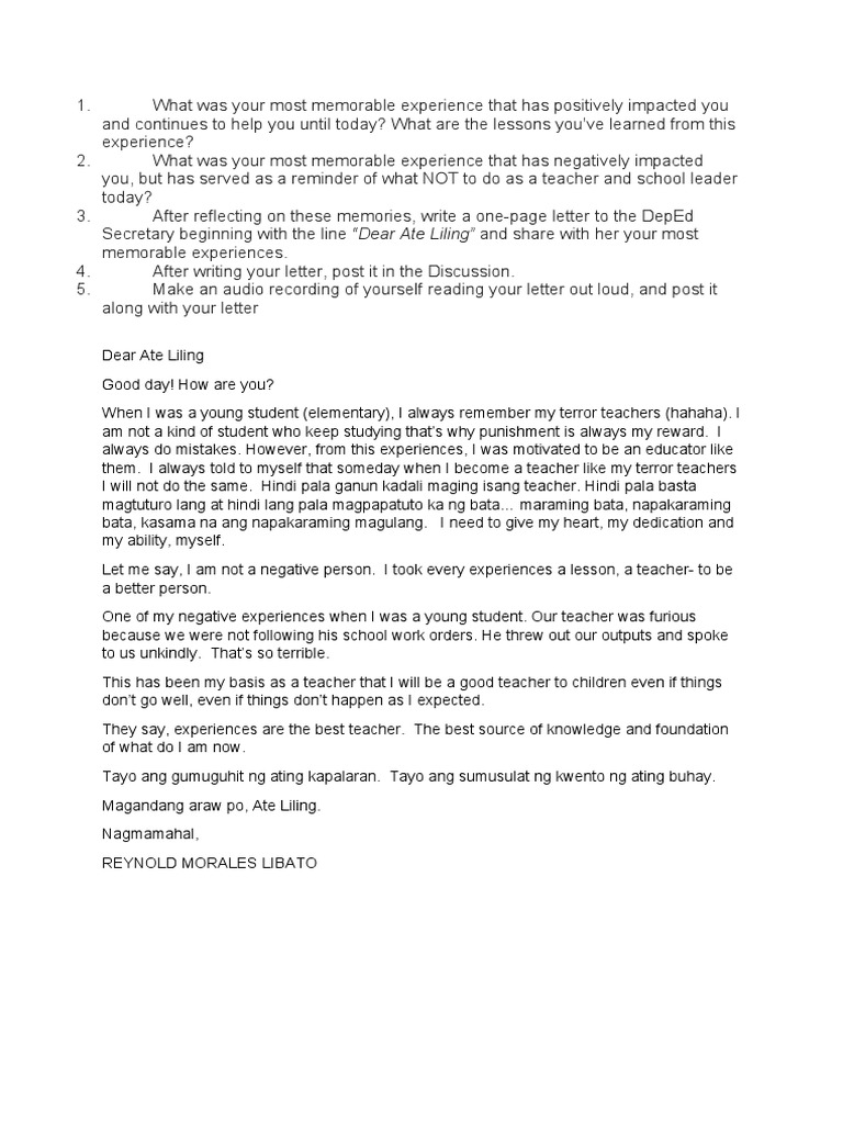 What Was Your Most Memorable Experience That Has Positively Impacted ...