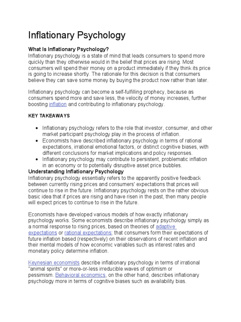 What Is Inflationary Psychology? | PDF | Inflation | Inflationism