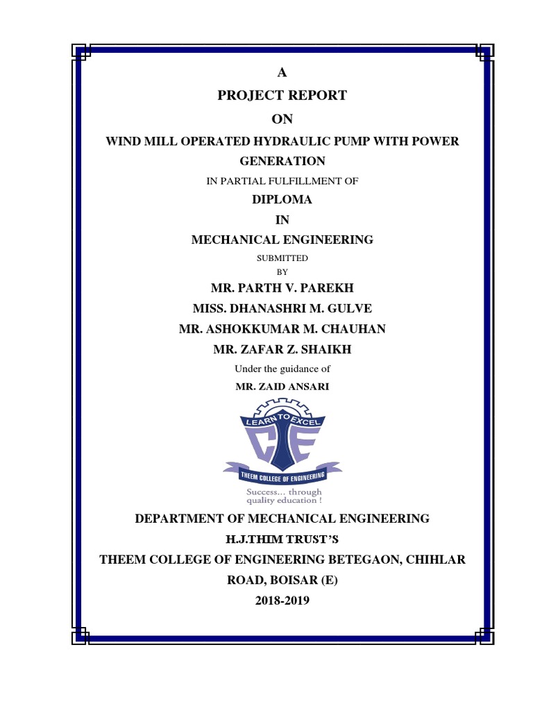 Final Project Black Book-2 | PDF | Wind Turbine | Turbine