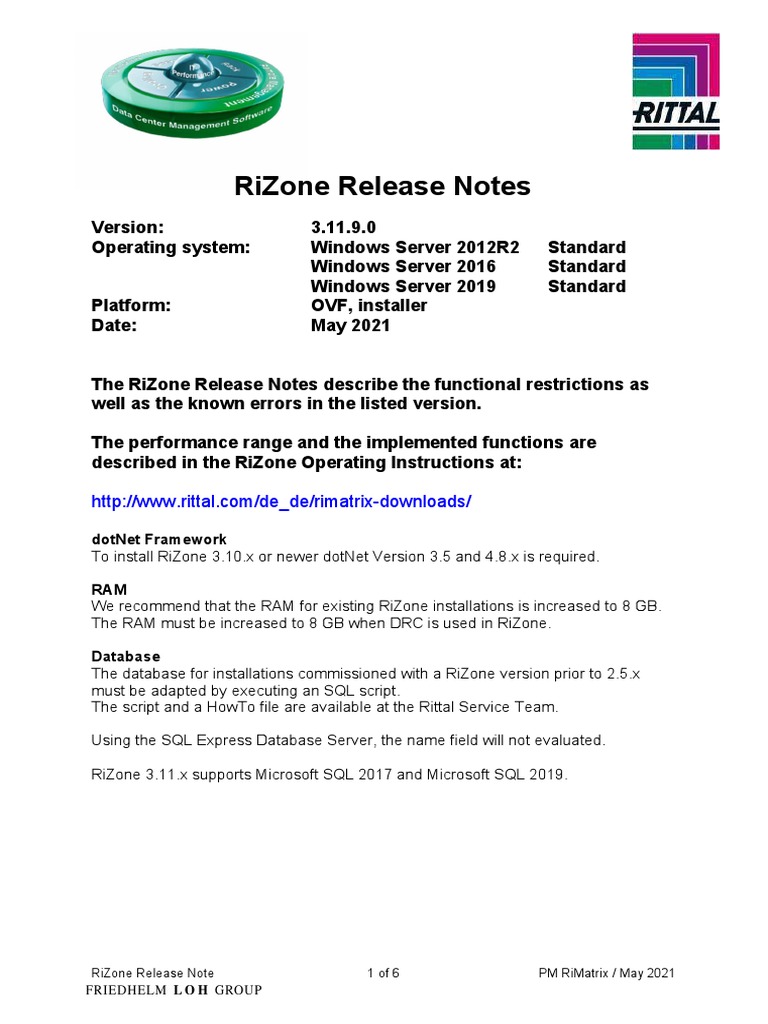 RiZone-ReleaseNotes-v3 11 xEN - V3 | PDF | Operating System | Microsoft ...