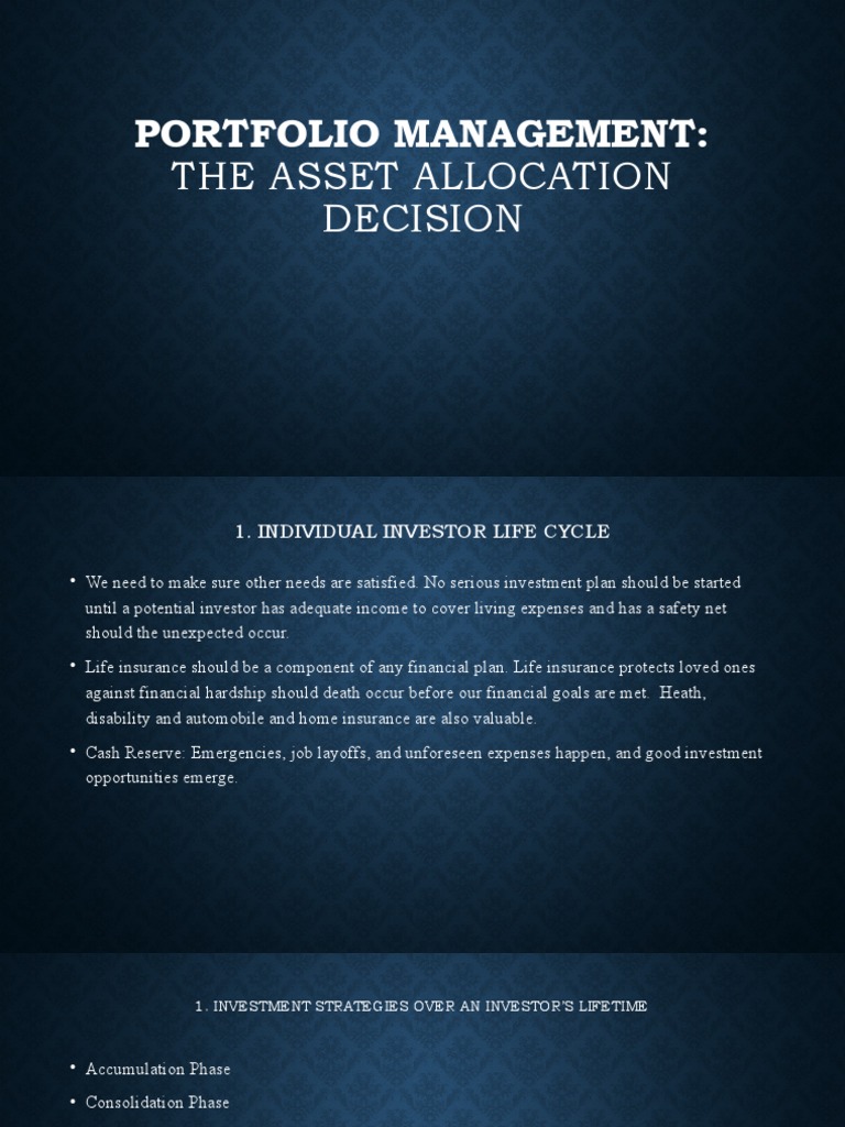 Asset Allocation in Portfolio Management | PDF | Investor | Investing