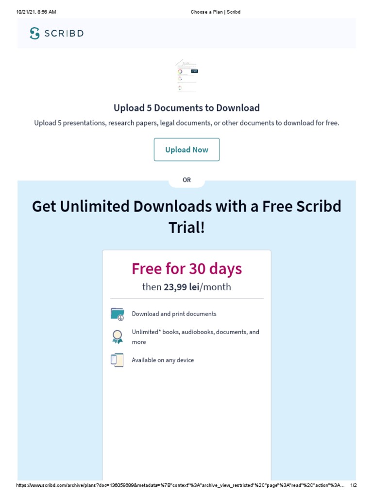 Get Unlimited Downloads With A Free Scribd Trial! | PDF