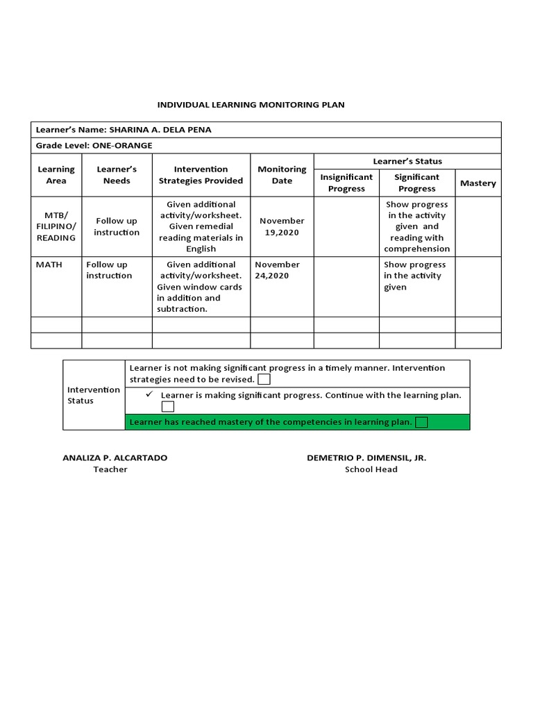 ILMP Grade ONE ORANGE LHING | PDF