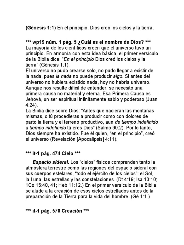Génesis capítulo 1 explicado por versículos | PDF | Universo | Tierra