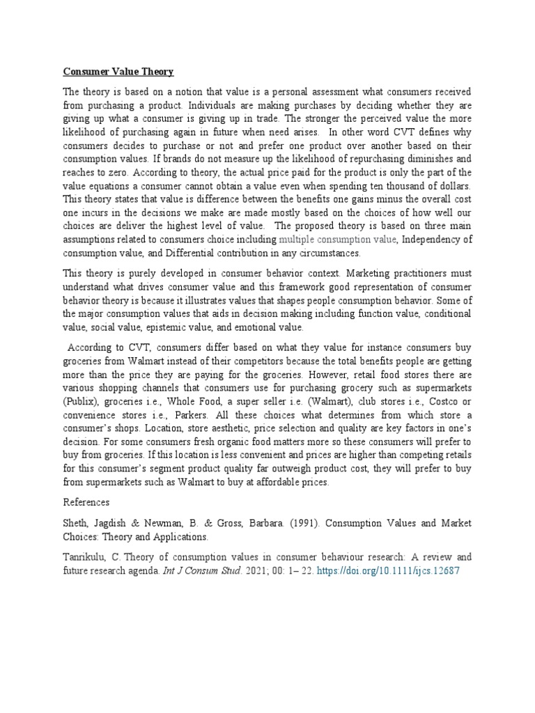 Understanding Consumer Value Theory: How Perceived Benefits and Costs ...