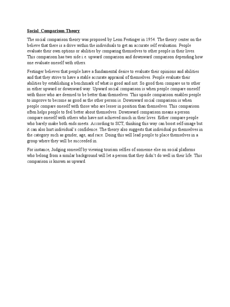Social Comparison Theory | PDF