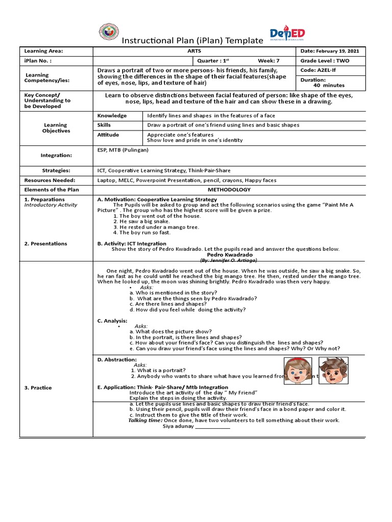 Instructional Plan (Iplan) Template: Introductory Activity | PDF ...