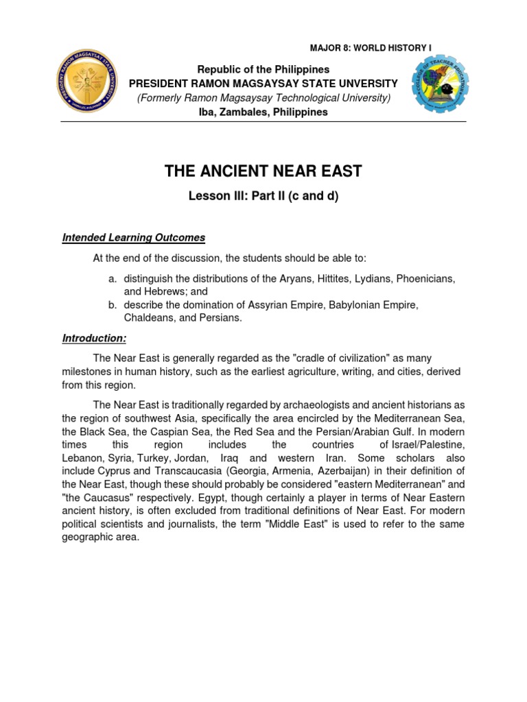 The Ancient Near East: Lesson III: Part II (C and D) | PDF | Lydia | Vedas