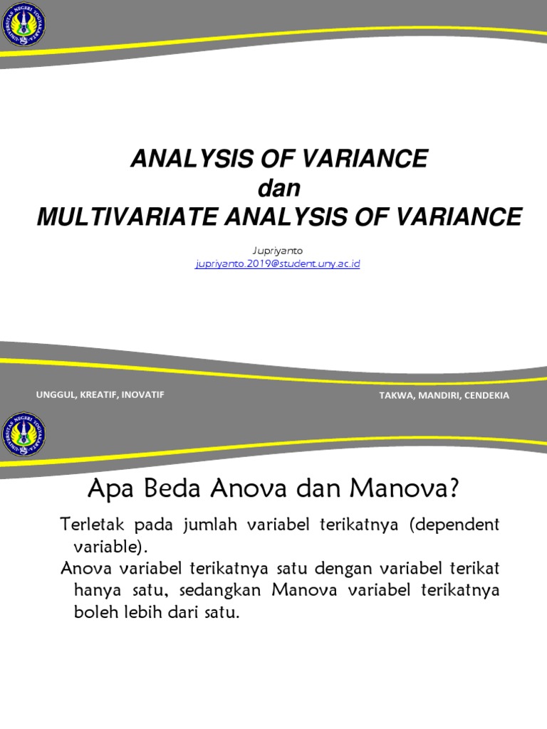 Perbandingan ANOVA dan MANOVA | PDF