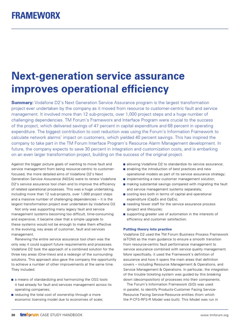 Next-Generation Service Assurance Improves Operational Efficiency | PDF ...