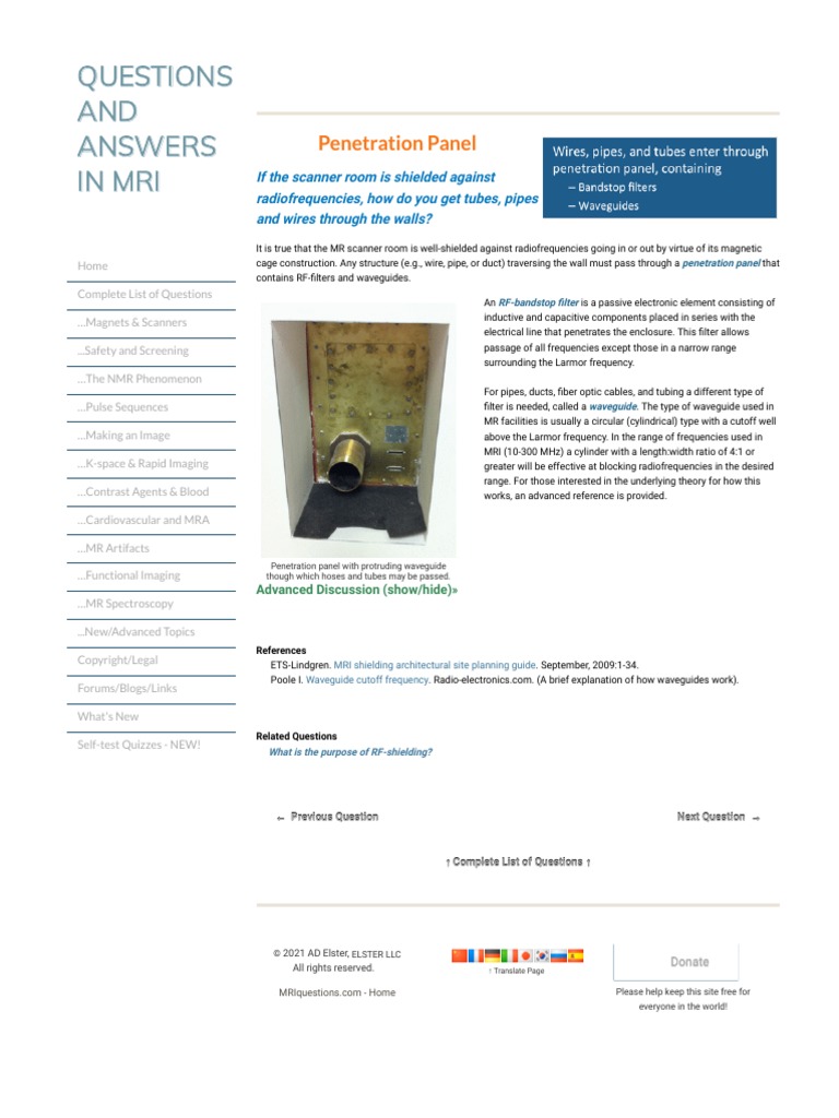 Penetration Panel - Questions and Answers in MRI | PDF | Magnetic ...