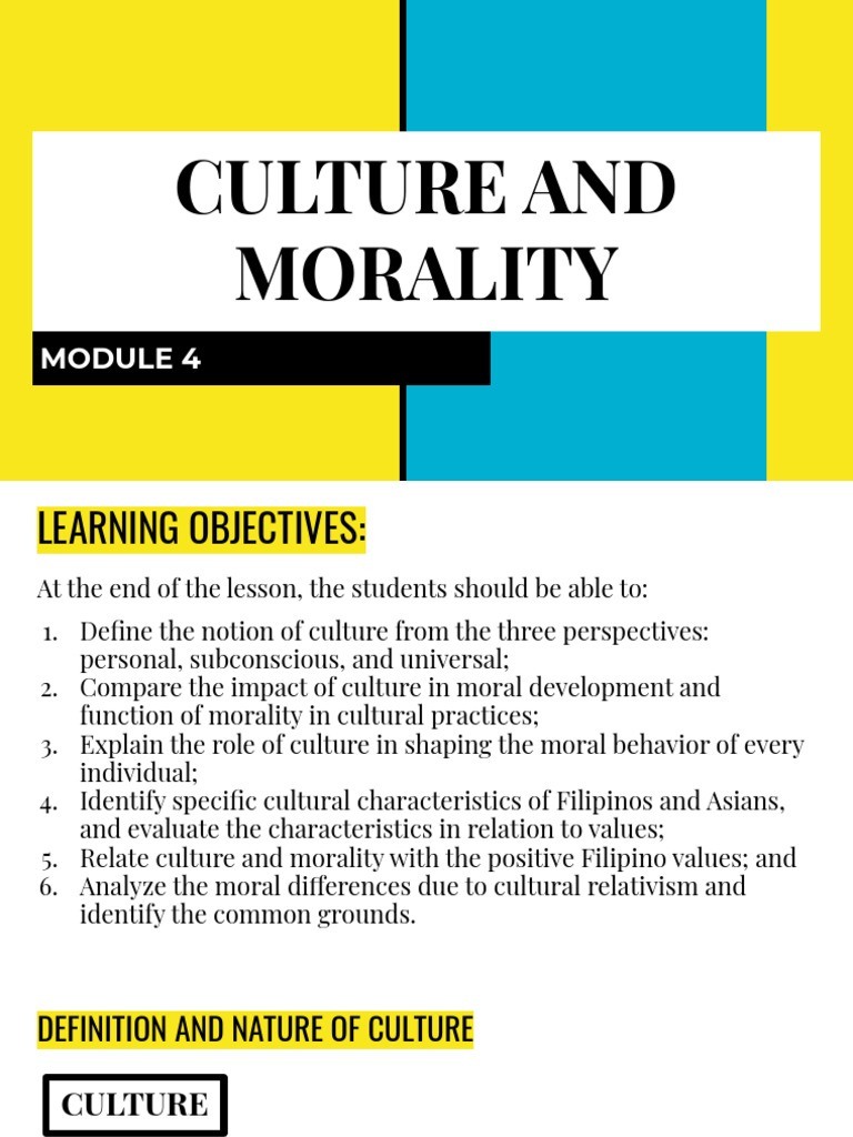 Module 4 - Culture and Morality | PDF | Morality | Relativism