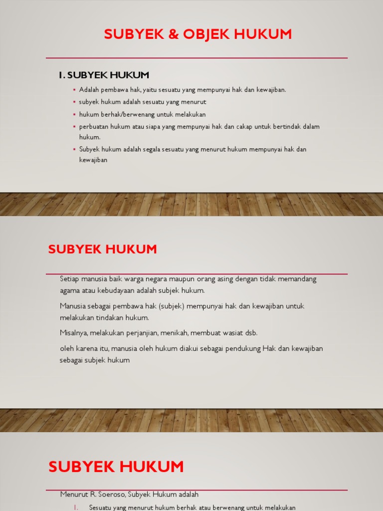 Pengertian Subjek Hukum dan Jenisnya | PDF