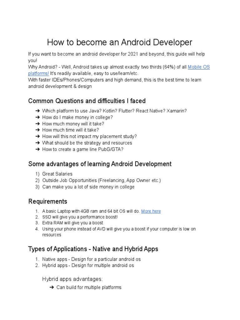 How To Become An Android Developer: Common Questions and Difficulties I ...