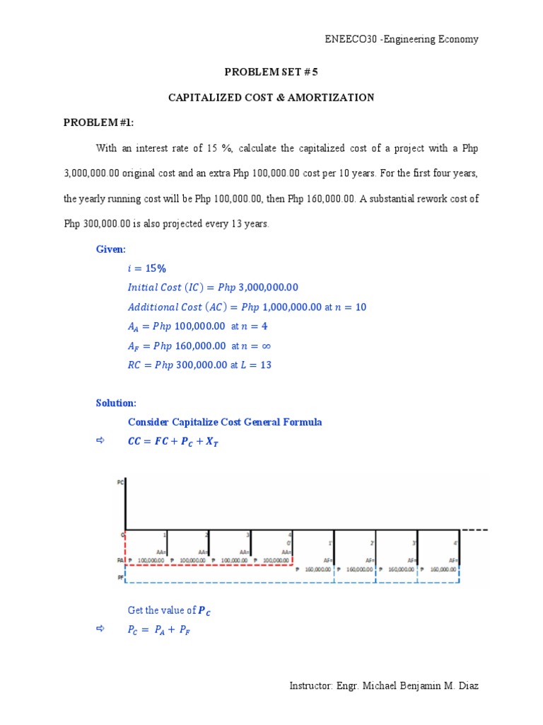 Problem Set 5 With Solution - Capitalized Cost & Amortization | PDF | Financial Services | Economies