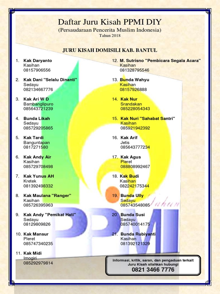 Daftar CP PPMI 2018 | PDF