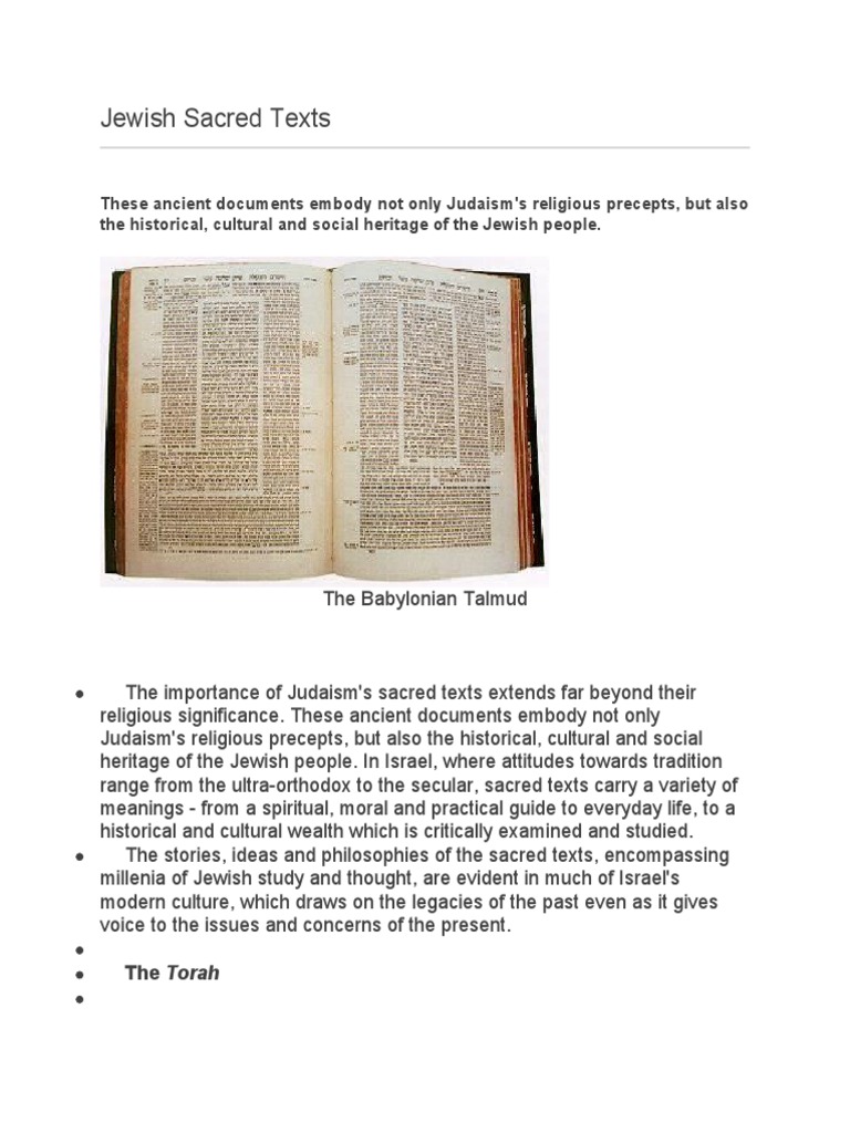 Jewish Sacred Texts | PDF | Siddur | Talmud