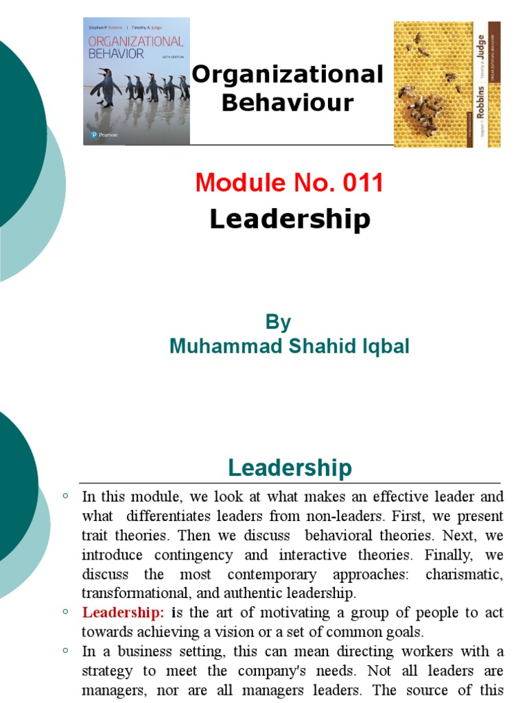 Organizational Behavior (Leadership) | PDF | Leadership ...