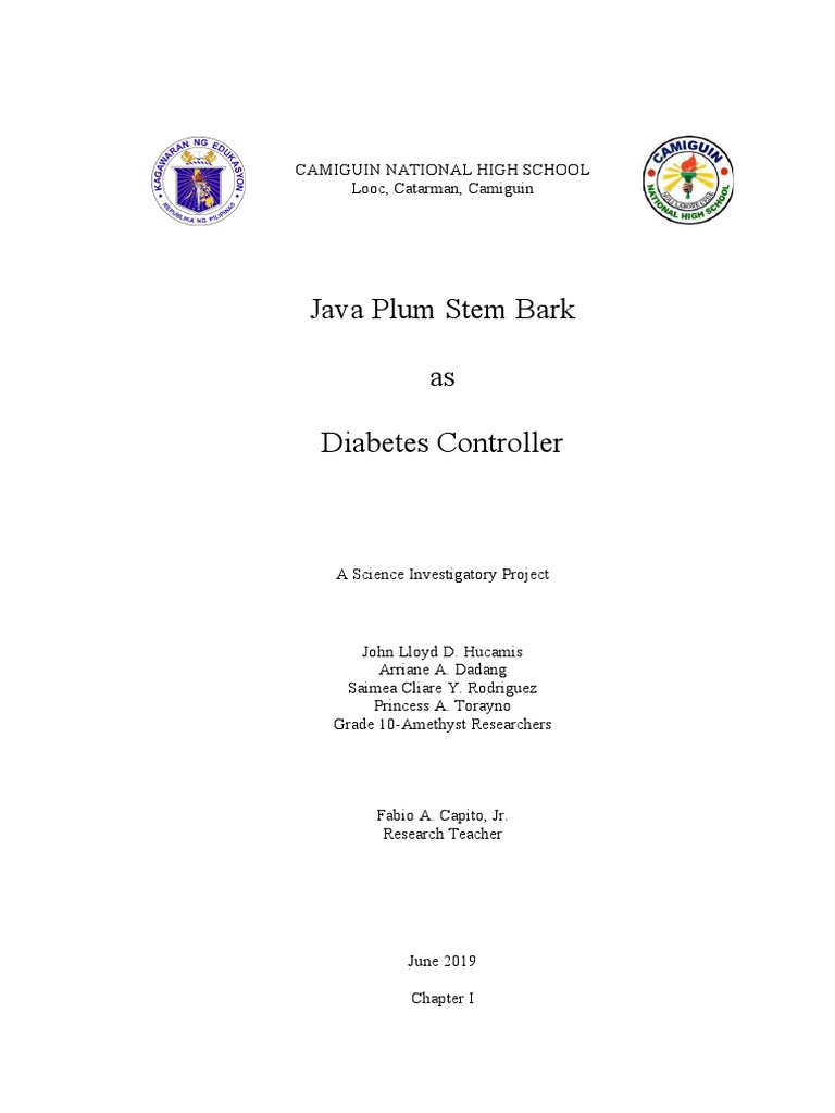 Java Plum Stem Bark As Diabetes Controller | PDF | Clinical Medicine ...