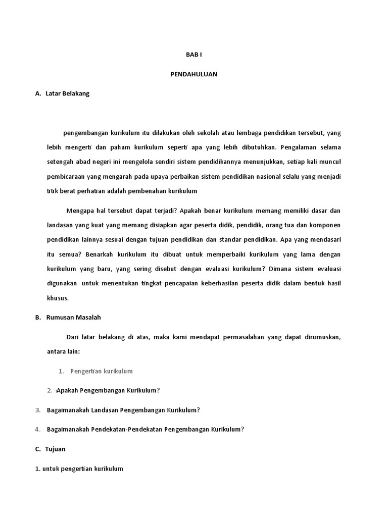 Pengembangan Kurikulum Pendidikan | PDF | Karier & Perkembangan ...