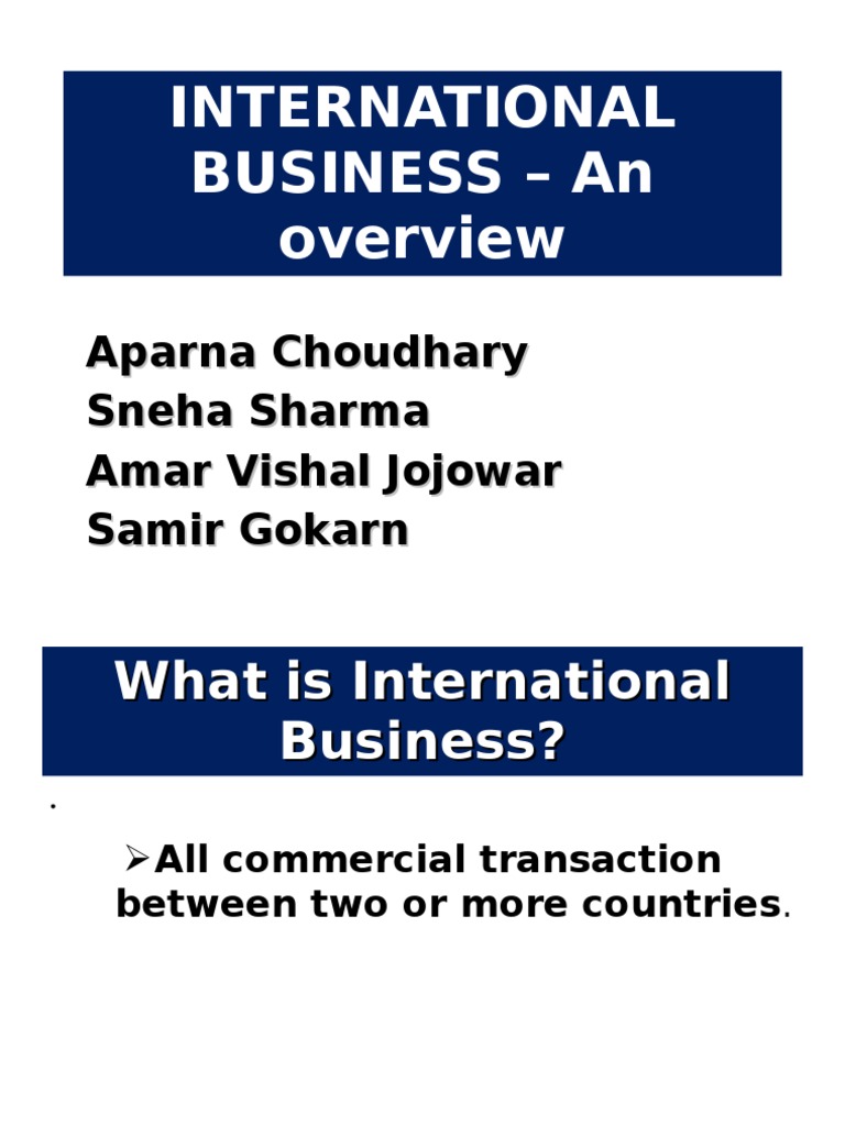 Overview of International Business Concepts | PDF | Business