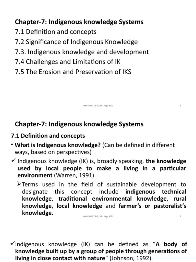 Chapter-7: Indigenous Knowledge Systems | PDF | Traditional Knowledge ...