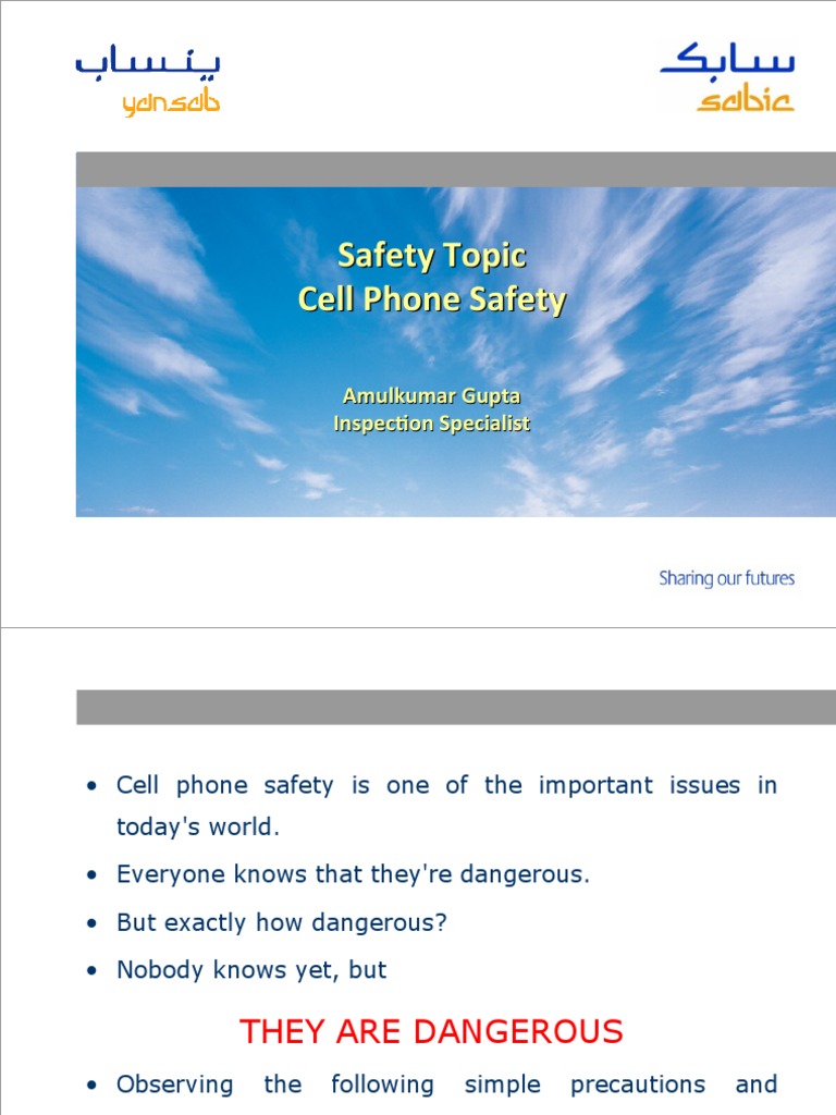 Safety Topic Cell Phone Safety | PDF | Headphones | Mobile Phones
