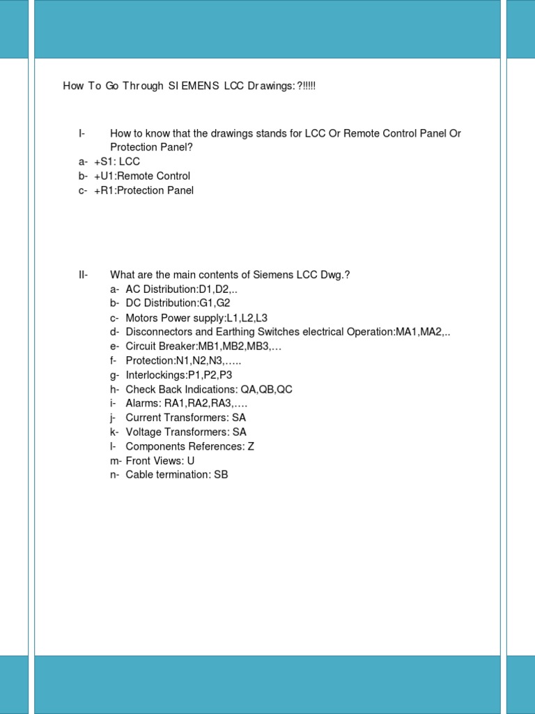 How To Go Through SIEMENS LCC Drawings:?!!!!! | PDF