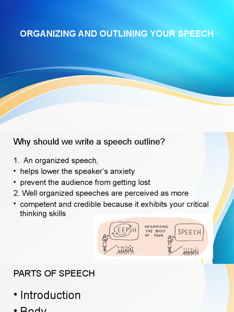 Organizing Your Speech Outline | PDF | Human Communication | Communication