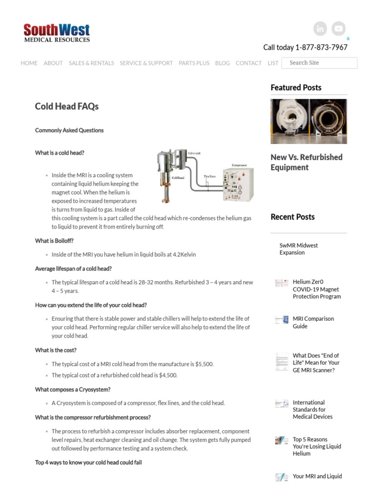 Cold Head Faqs: Featured Posts | PDF | Magnetic Resonance Imaging ...