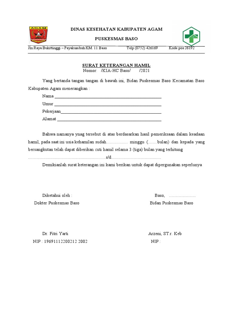 Surat Cuti Hamil | PDF