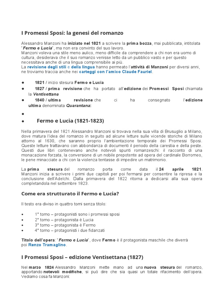 I Promessi Sposi | PDF