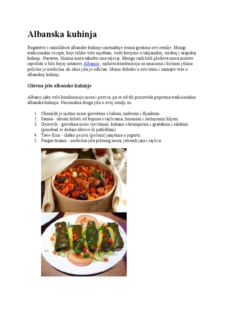 Albanska Kuhinja | PDF
