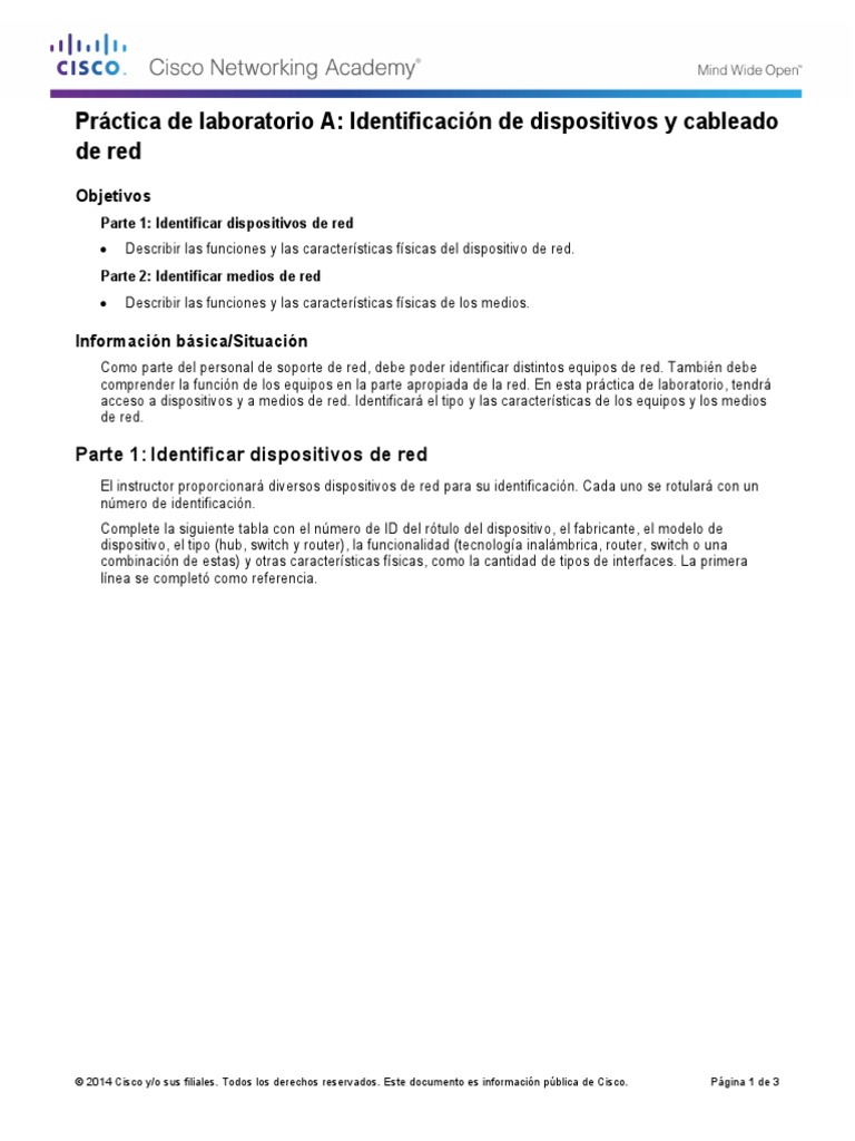 Practica 2.1 Identifying Network Devices and Cabling | PDF | Enrutador ...