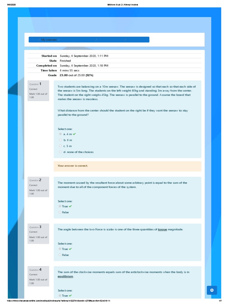 Calculus Based Physics 1 Midterm Quiz 2 | Download Free PDF | Force ...