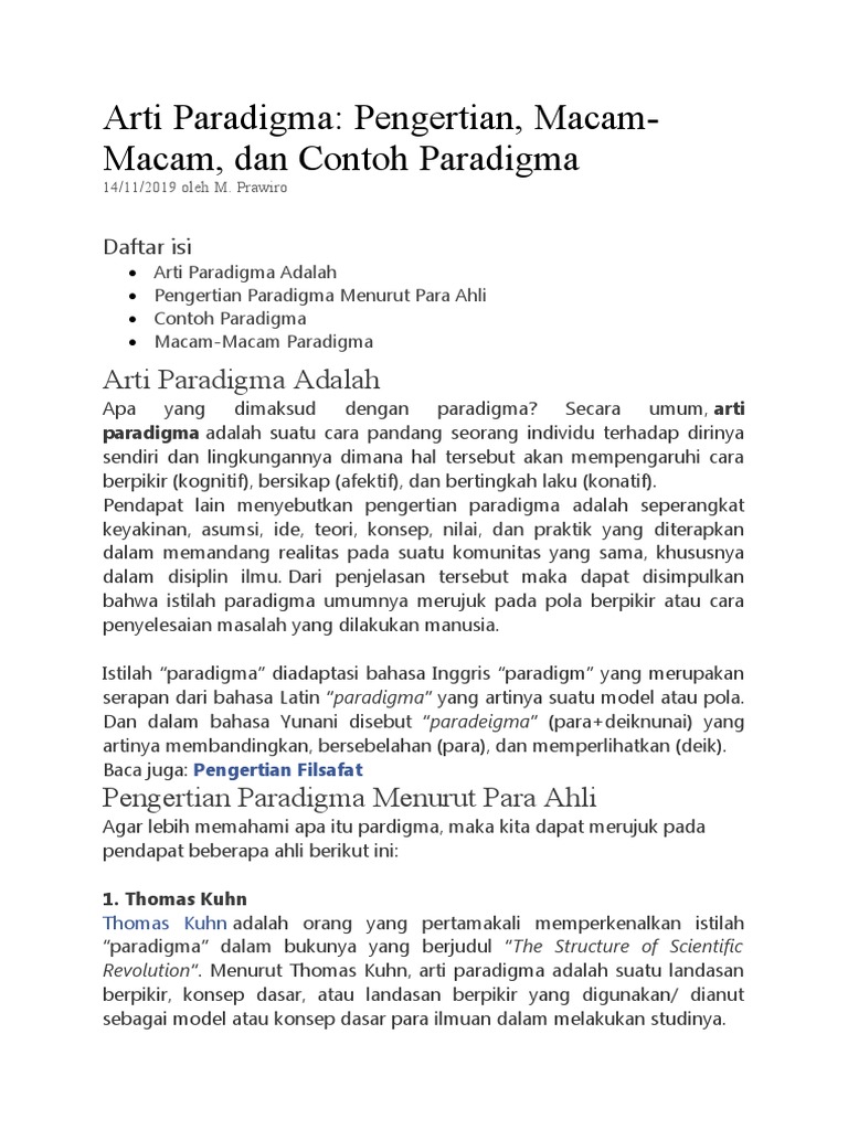 Arti Paradigma | PDF