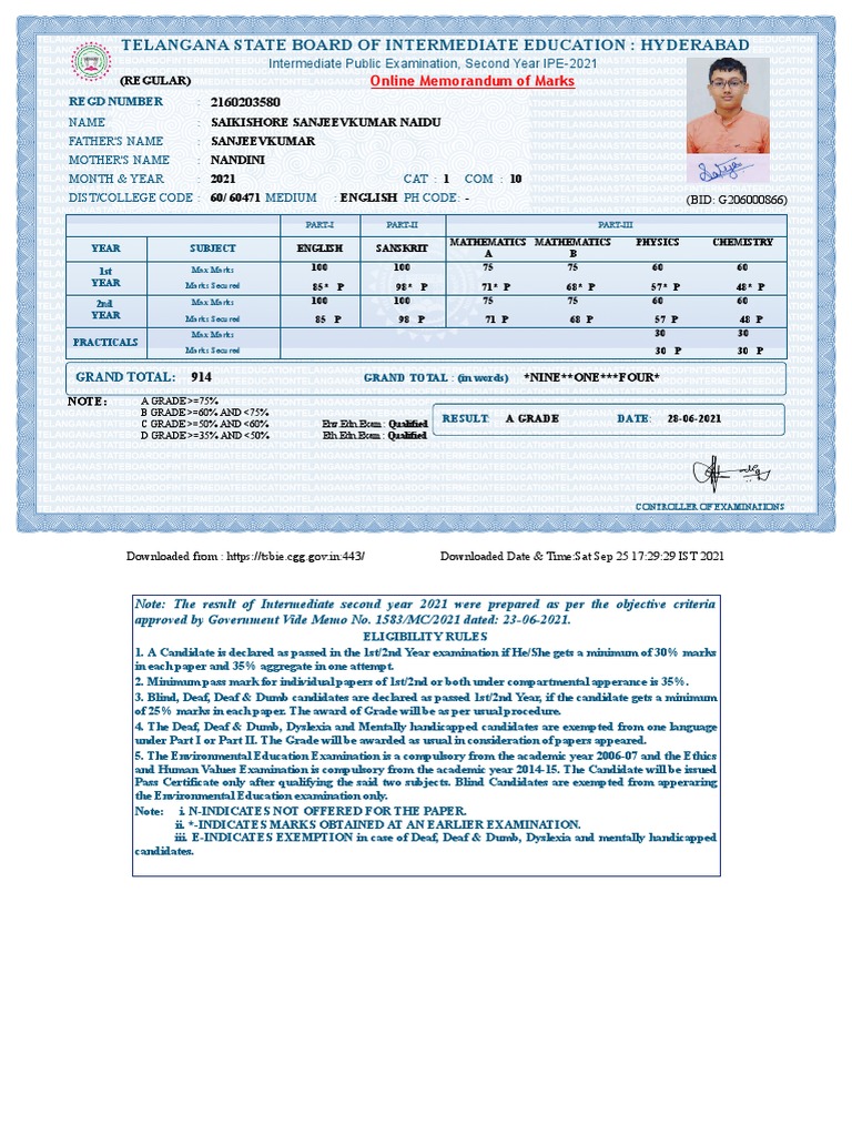 Telangana State Board of Intermediate Education: Hyderabad: Online ...