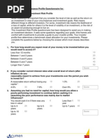 Risk Profile Questionnaire | PDF | Asset Allocation | Investor
