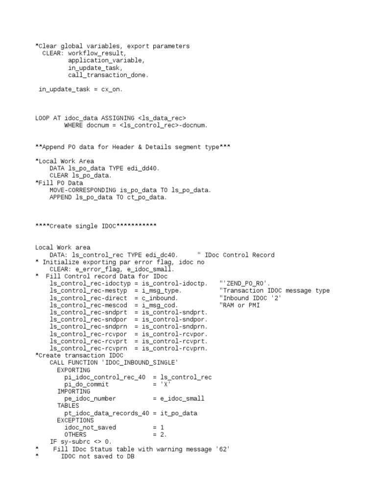 Sample Code ALE IDOC | PDF | Information Technology Management ...