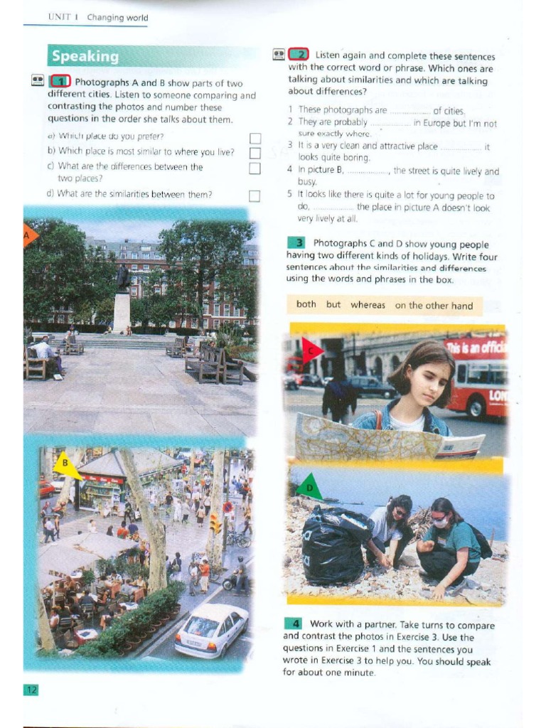 Listening and Speaking. Comparing Photos | PDF