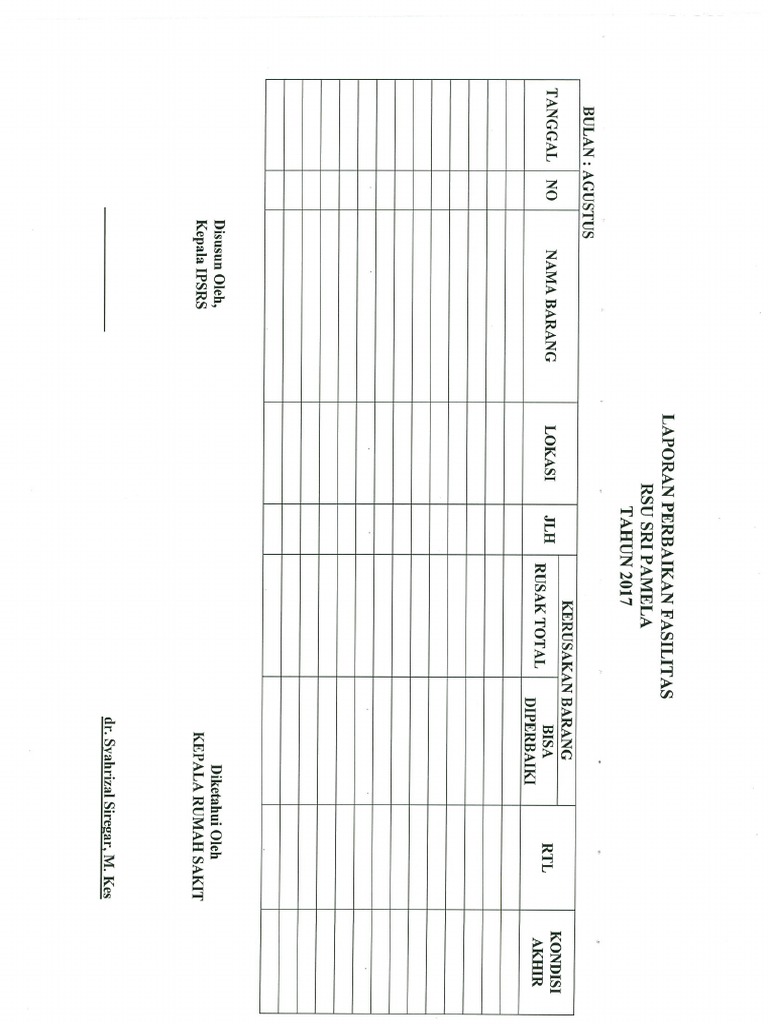 Form Laporan Perbaikan Fasilitas | PDF Form Laporan Perbaikan Fasilitas | PDF