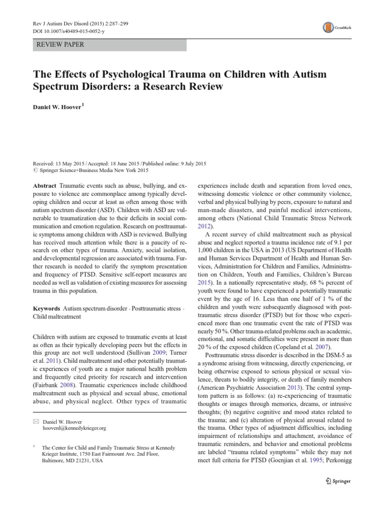 Effects Psychological Trauma Children Autism - 0 | PDF | Autism ...