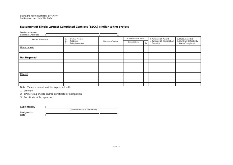 SLCC Form | PDF