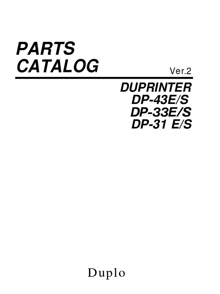Duplo DP Parts Catalog Ver. 2 | PDF | Mechanical Engineering | Equipment