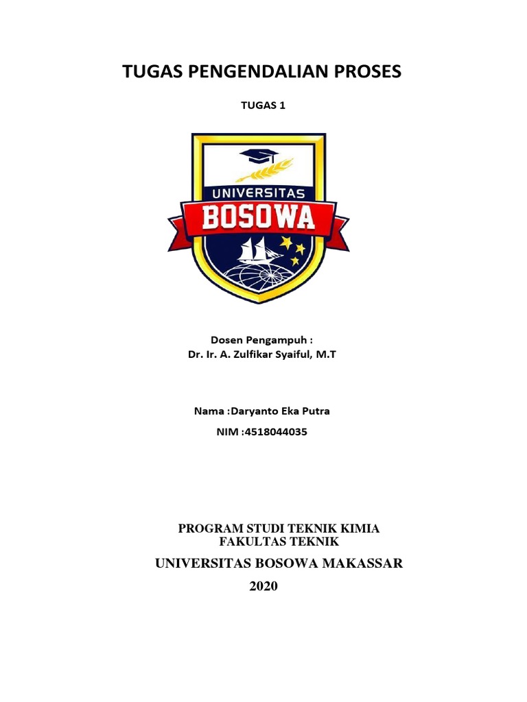 TUGAS 1-PENGENDALIAN PROSES-Daryanto Eka Putra (4518044035) | PDF