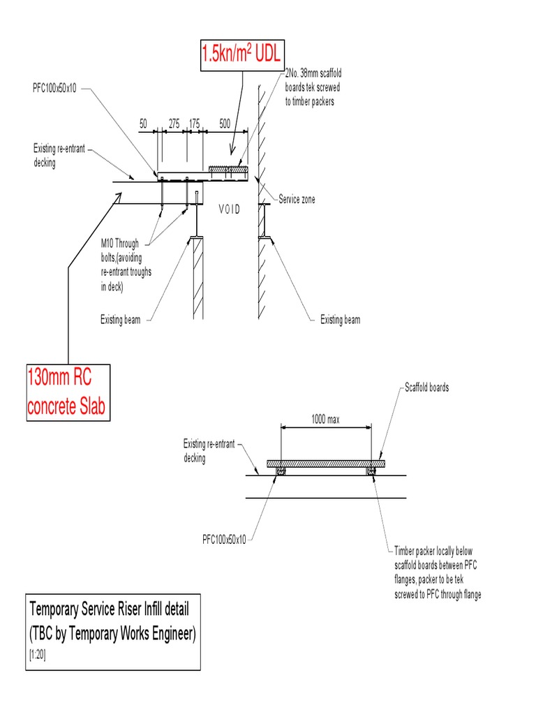 Temporary Service Riser Infill Detail (003) Rev A | PDF