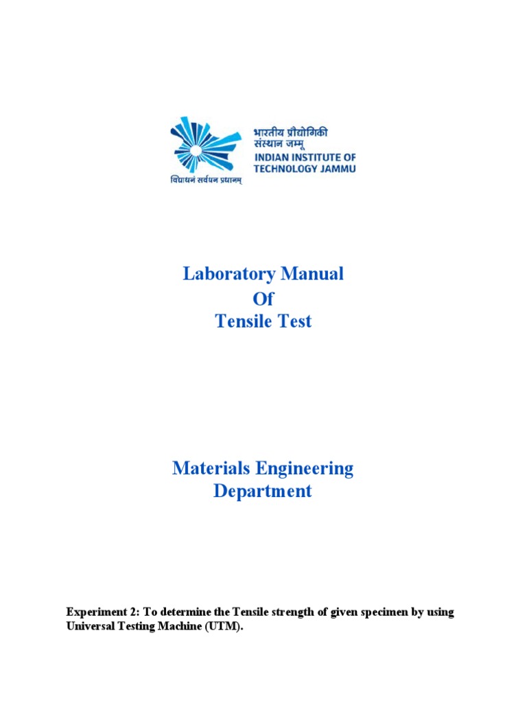 Laboratory Manual of Tensile Test | PDF | Deformation (Engineering ...